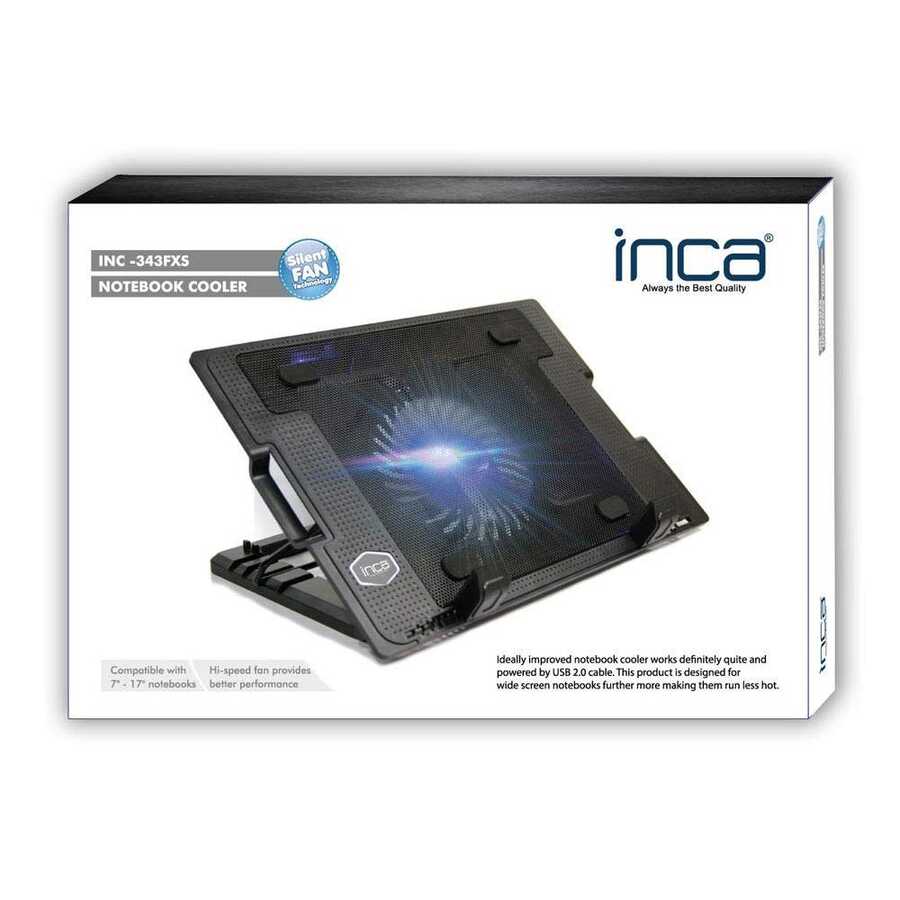 Inca INC-343FXS Ergonomic USB Silent Notebook Stand + Cooler